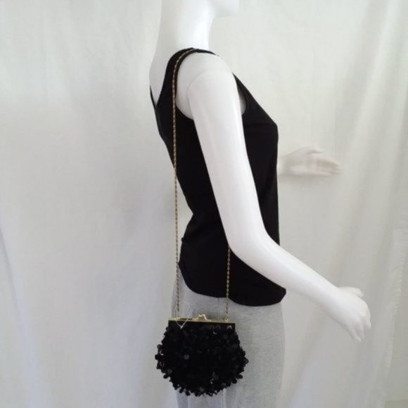 unknown | Bags | Black Sequin Purse Prom Evening Bag Crossbody Wedding ...